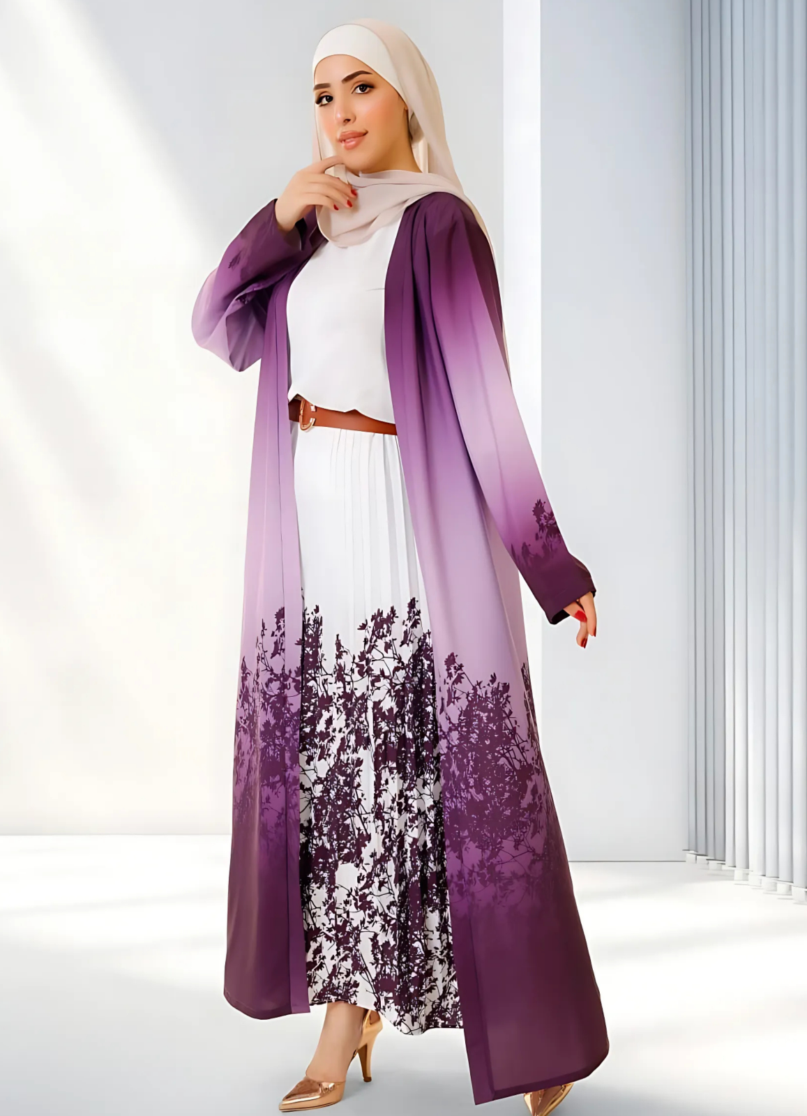 طقم خروج محجبات 4 قطعة حريمى كود 3046 – MSY GALLERY