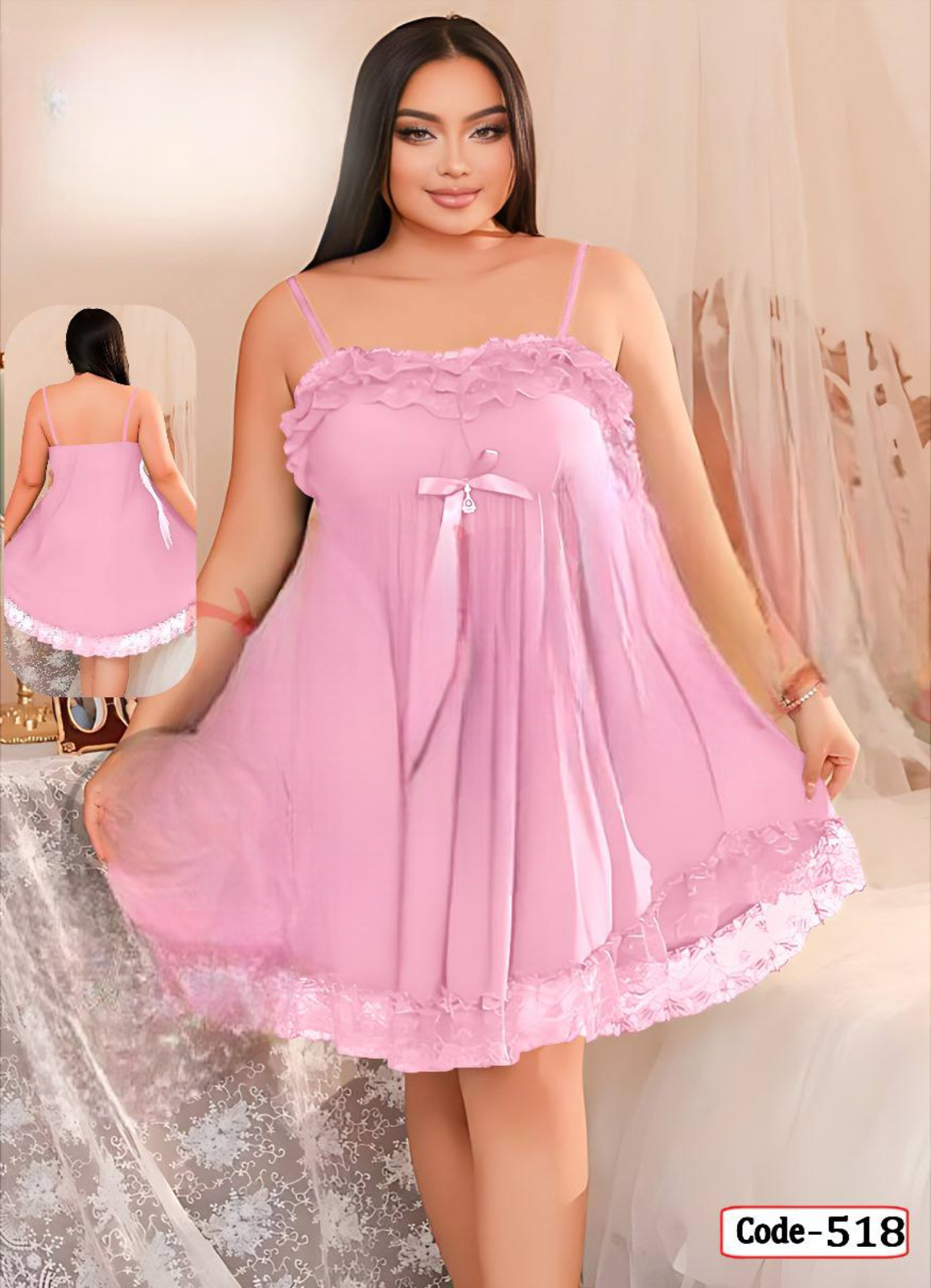 518 لانجرى شيفون بيج سايز كود – MSY GALLERY